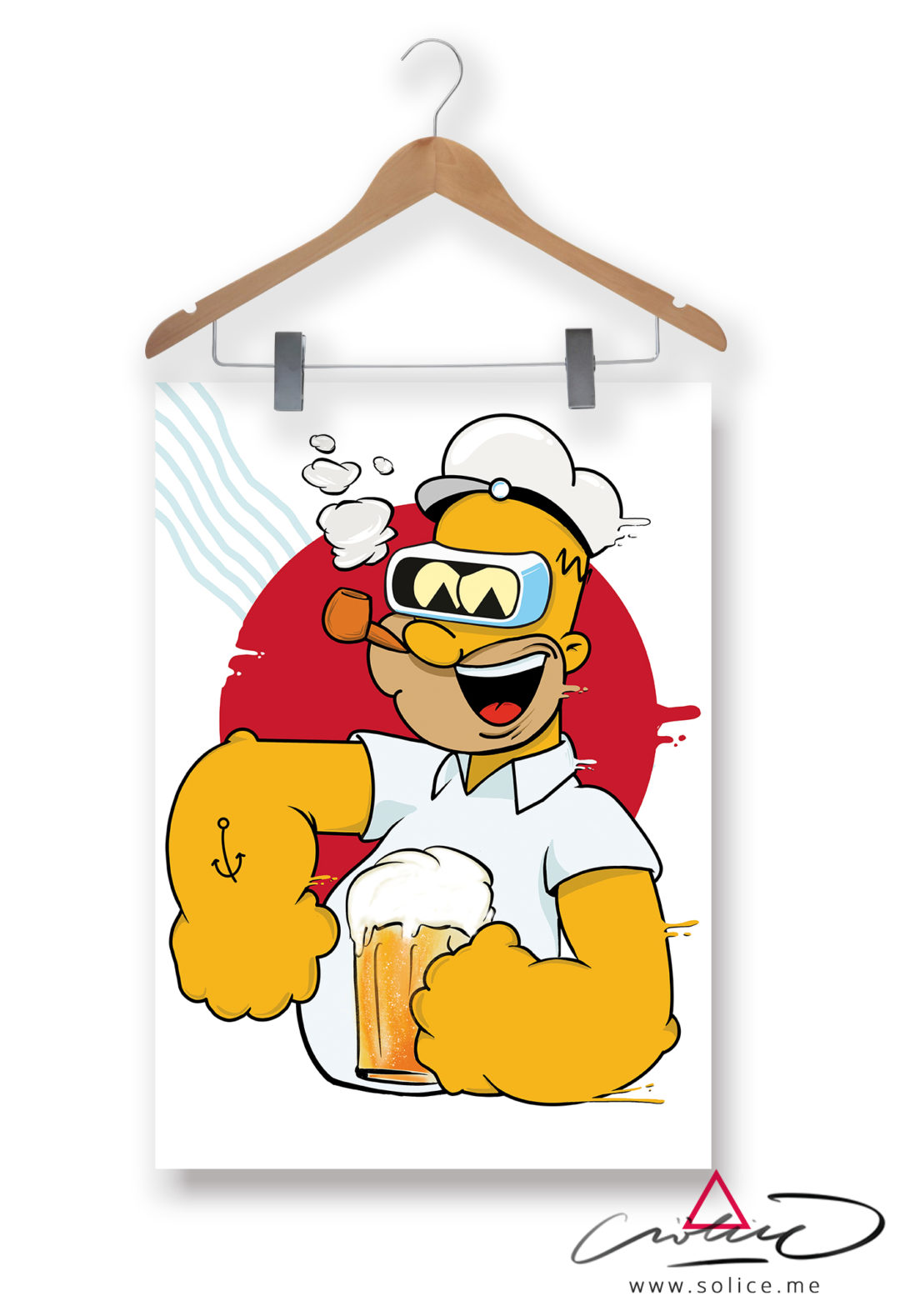 Poster Homer & Popeye Bender affiche design art - SoLiCe CAEN Artiste ...
